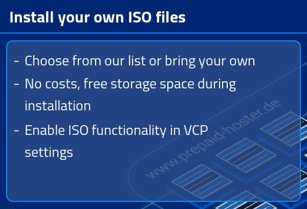 Can I Use My Own ISOs? - Prepaid-Hoster FAQ
