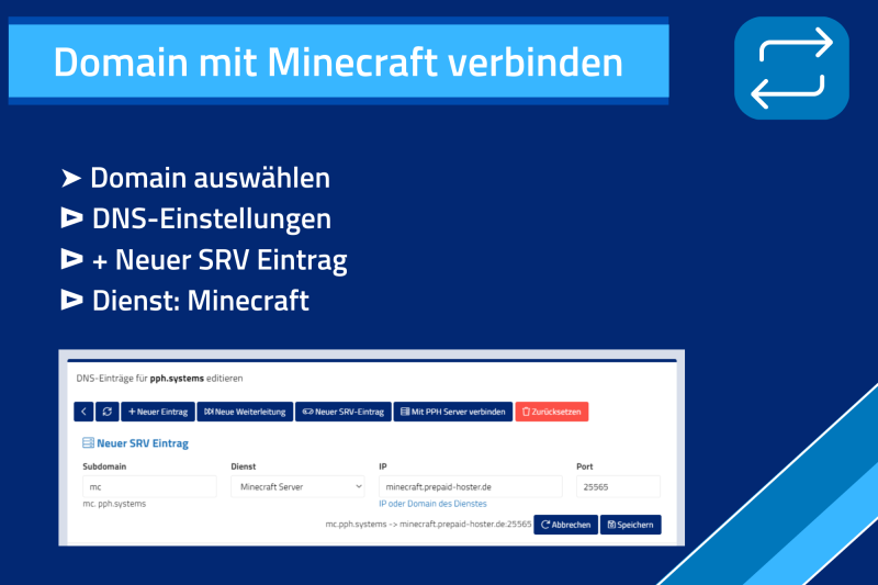 Domain mit Minecraft verbinden - Prepaid-Hoster FAQ